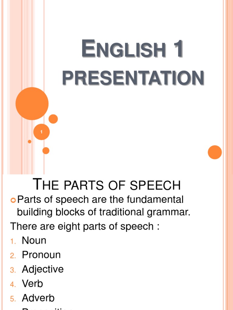 English 1 Presentation | PDF | English Grammar | Noun