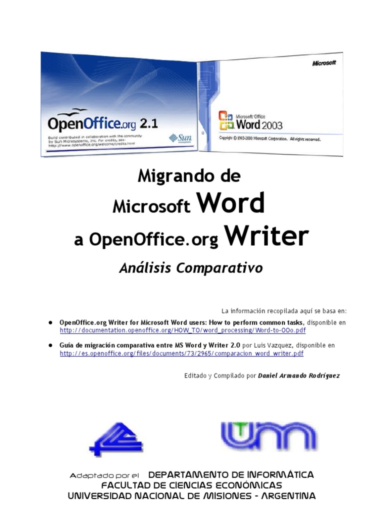 Comparativa: Word vs OpenOffice Writer | PDF | Microsoft Word | Tabla ...