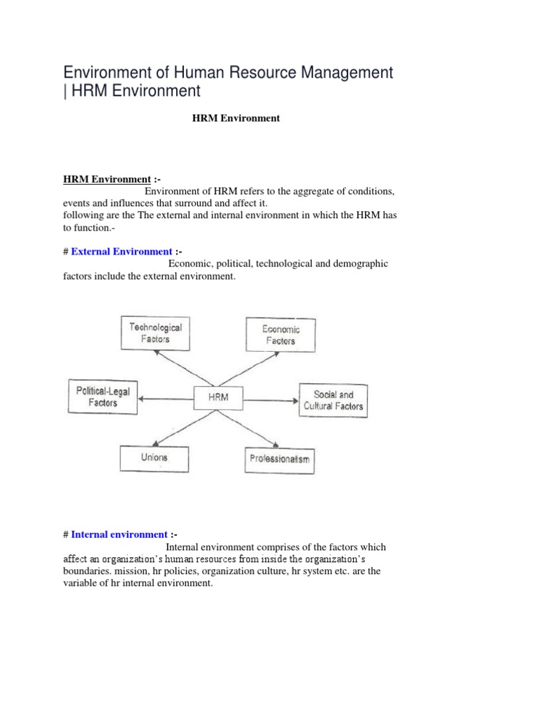 HRM Environmental Factors: Understanding the Internal & External ...
