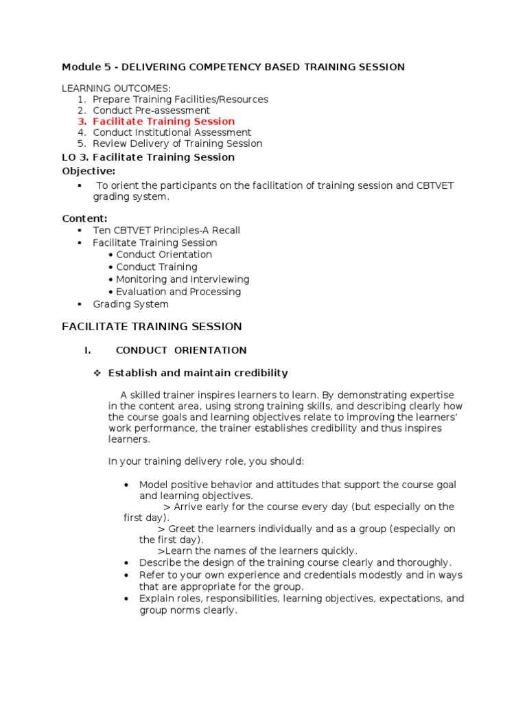 Facilitating Competency-Based Training | PDF | Competence (Human ...