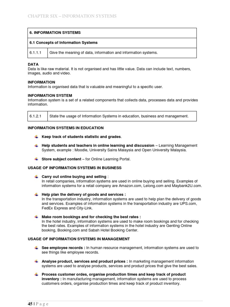 Ict Chapter 6 | PDF | Databases | Information System
