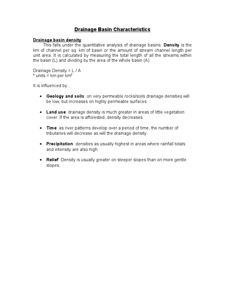 Drainage Basin Characteristics | PDF | Drainage Basin | Morphology