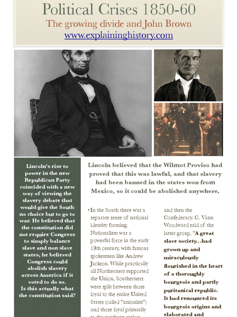 Lincoln and Brown | PDF | John Brown (Abolitionist) | Abolitionism In ...
