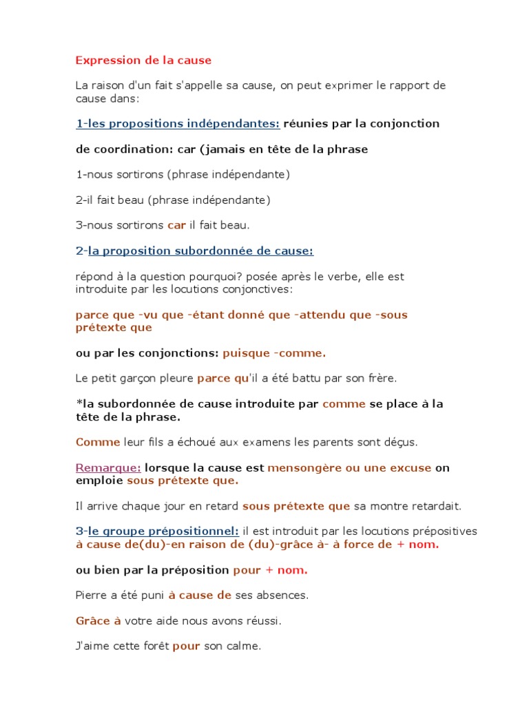 Expression de La Cause | PDF