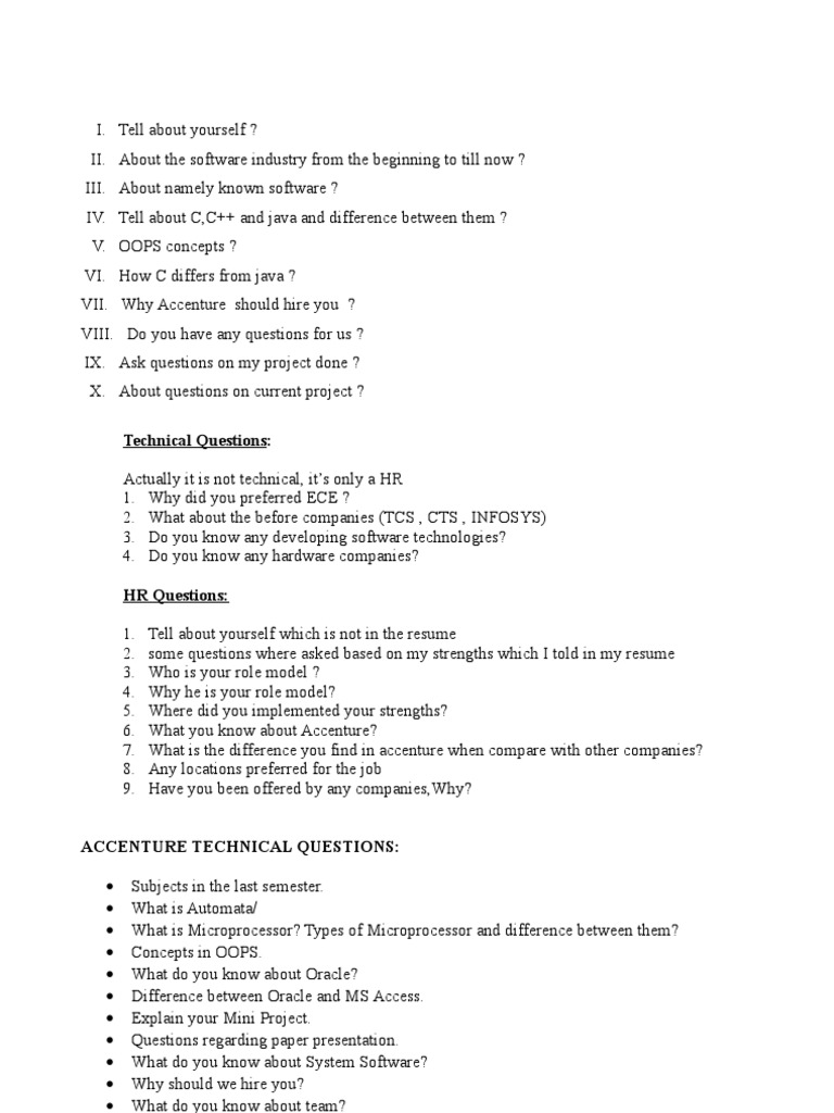 Accenture Questions | PDF | Intellectual Works | Software