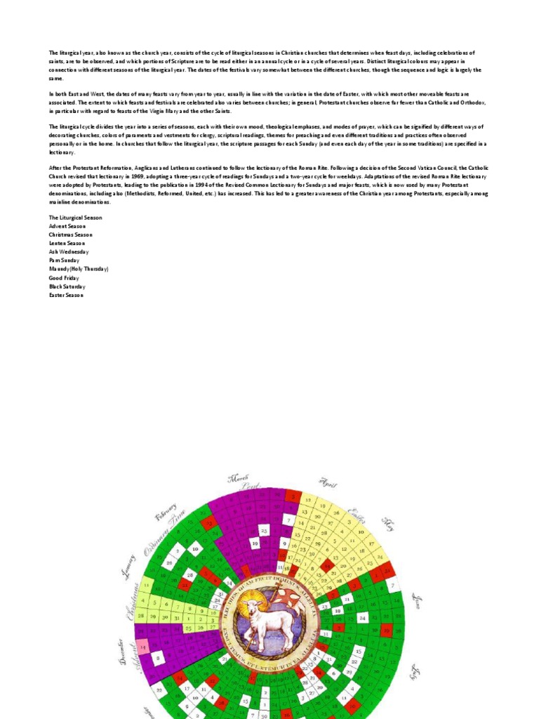 The Liturgical Year | PDF | Liturgical Year | Lectionary