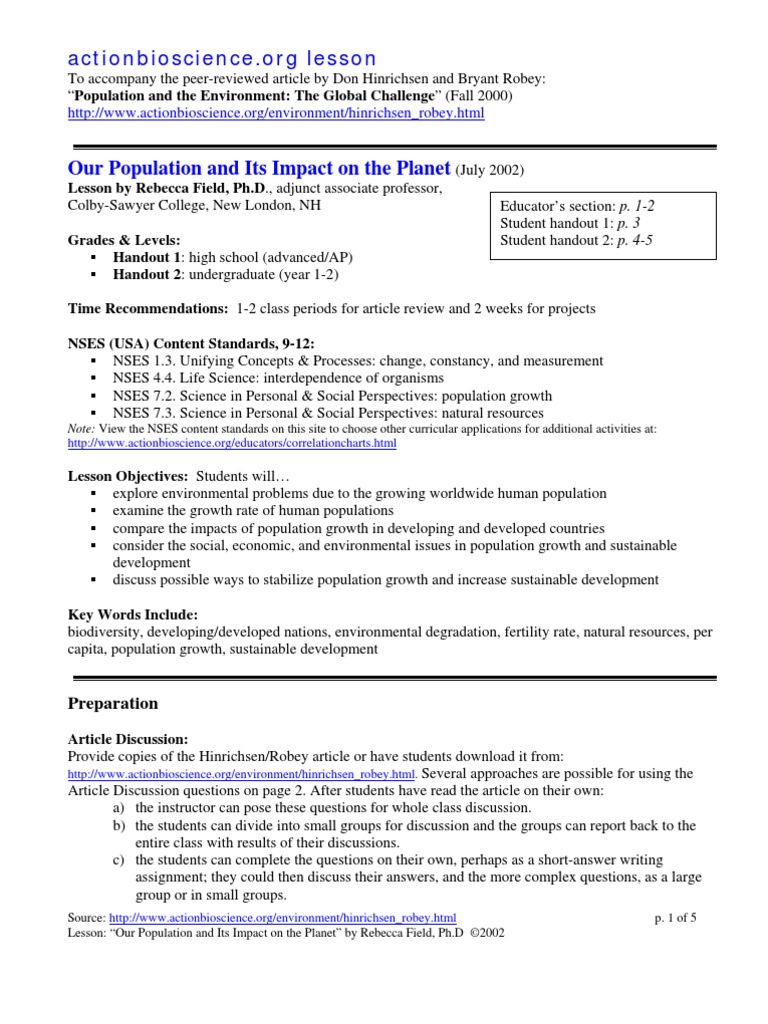 Population | PDF | Sustainability | World Population