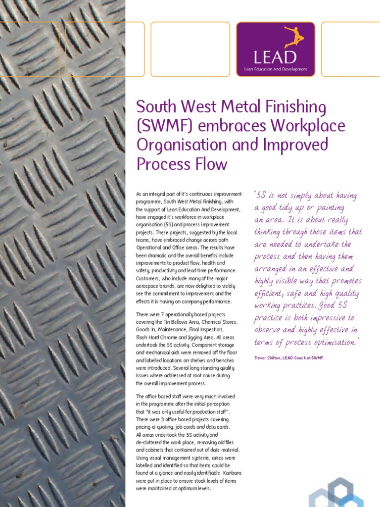 South West Metal Finishing (SWMF) Embraces Workplace Organisation and ...