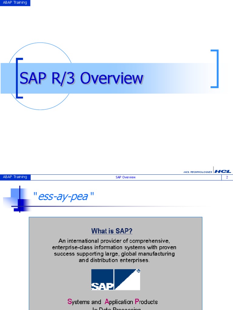 SAP R3 Overview | PDF | Ibm Db2 | Business Process