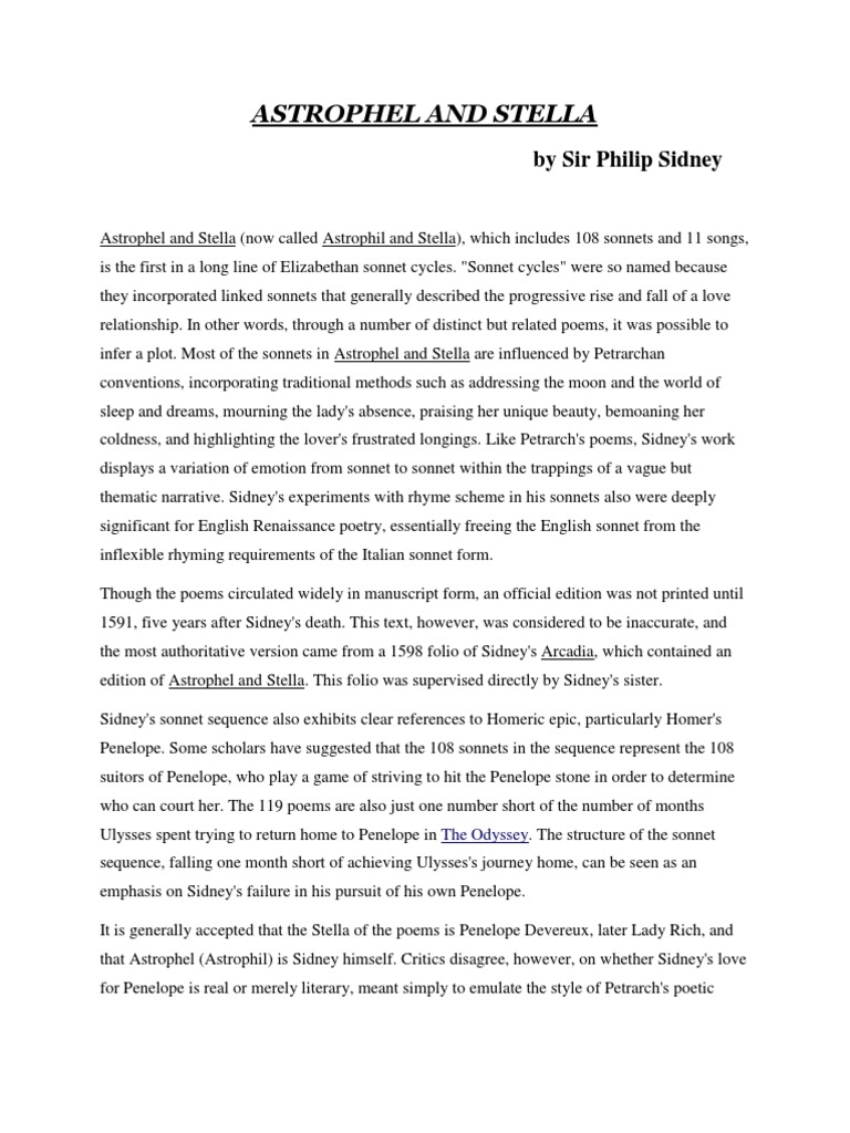 Astrophel and Stella | PDF | Sonnets | Poetry