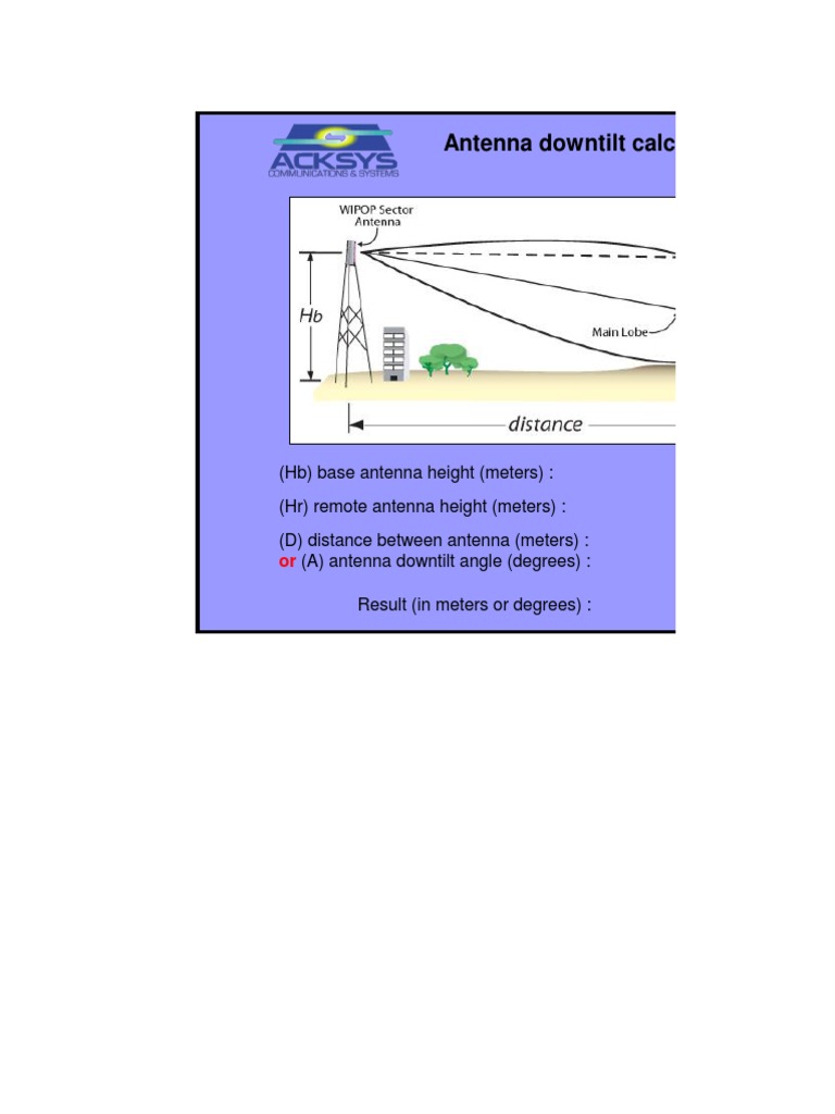 Antenna Downtilt Calculator | PDF
