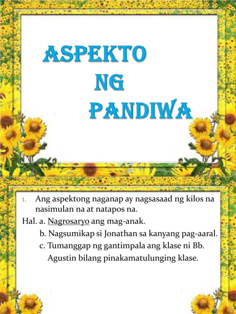 Aspekto NG Pandiwa | PDF