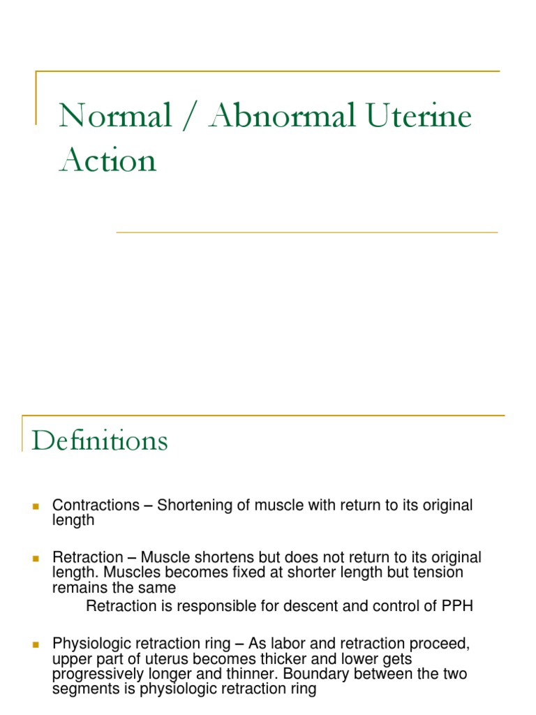 Abnormal Uterine Action | PDF | Childbirth | Uterus