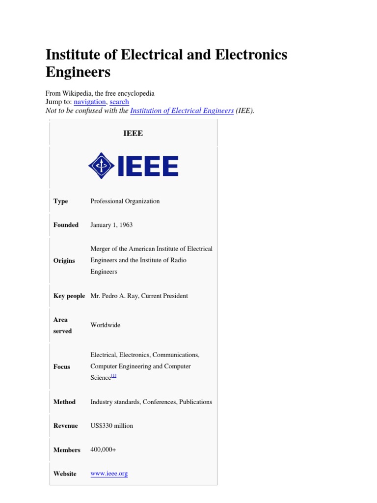 Ieee | Institute Of Electrical And Electronics Engineers | Science And ...