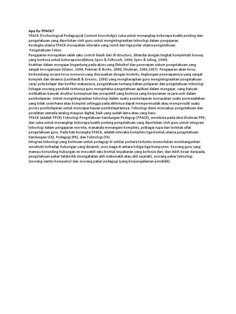 Apa Itu Tpack | PDF