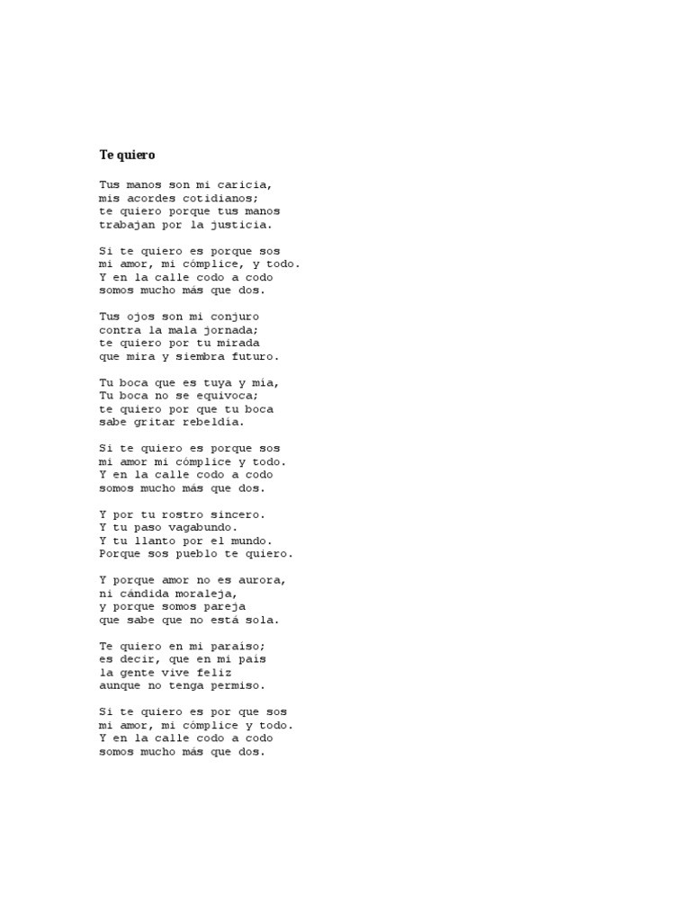 Te Quiero Pdf