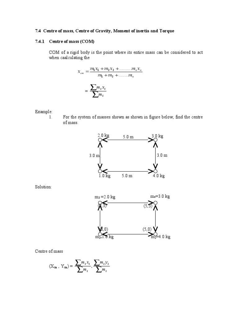 7.4 Center of Mass Cog Torque | PDF | Rotation Around A Fixed Axis | Torque