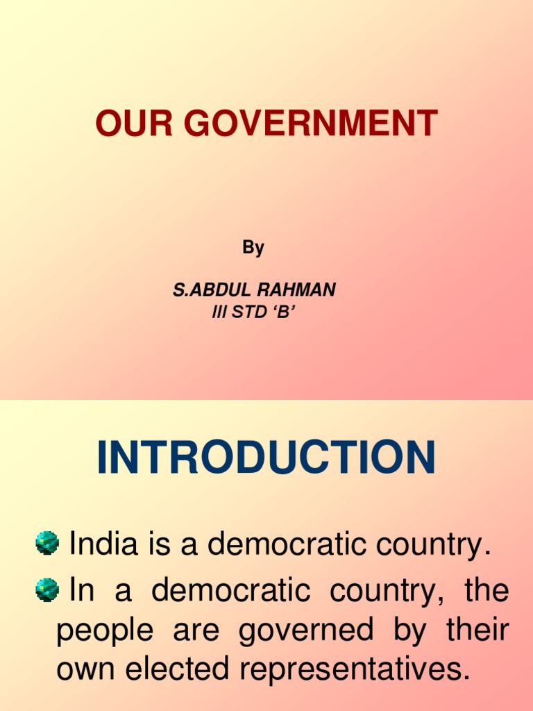Our Government Abdul Rahman S Project Pdf Member Of Parliament