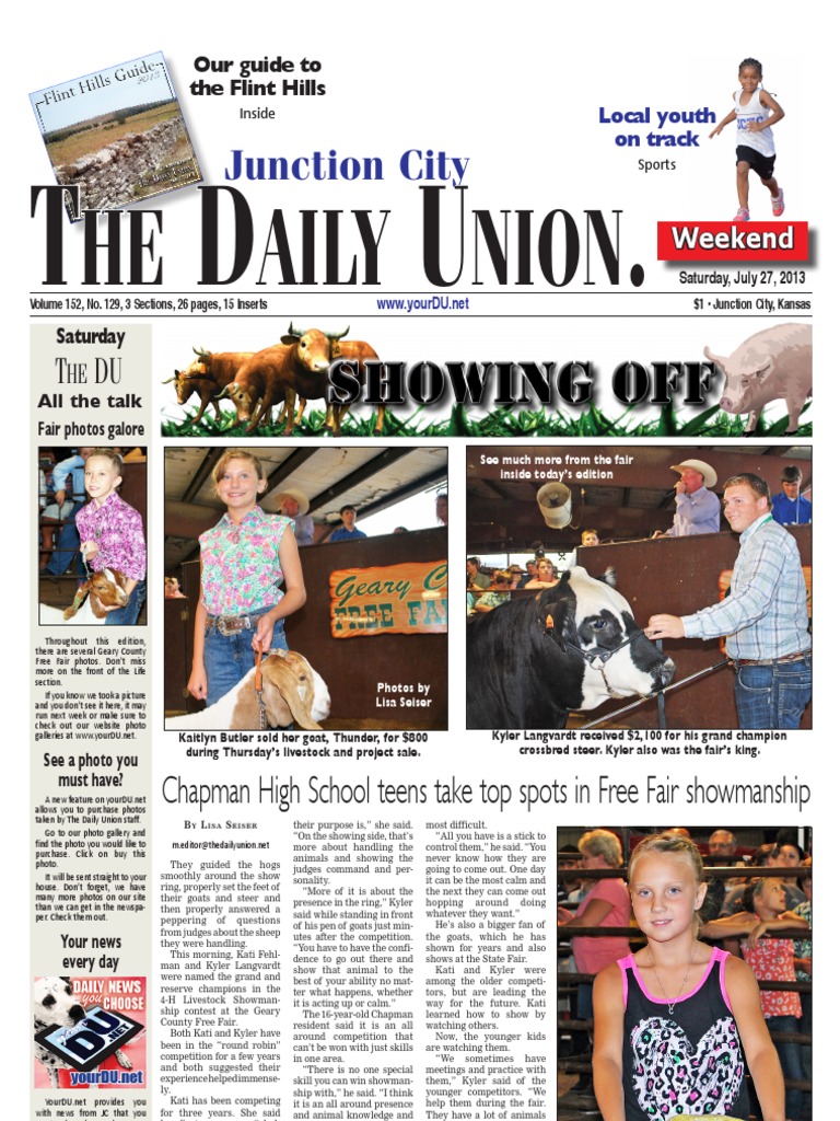 The Daily Union. July 27, 2013 | PDF | Train | Weather