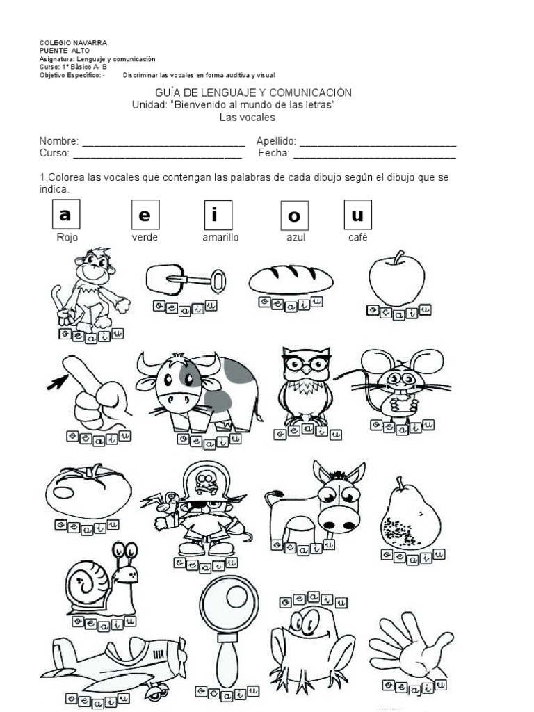 Vocales y Sonido Inicial y Final