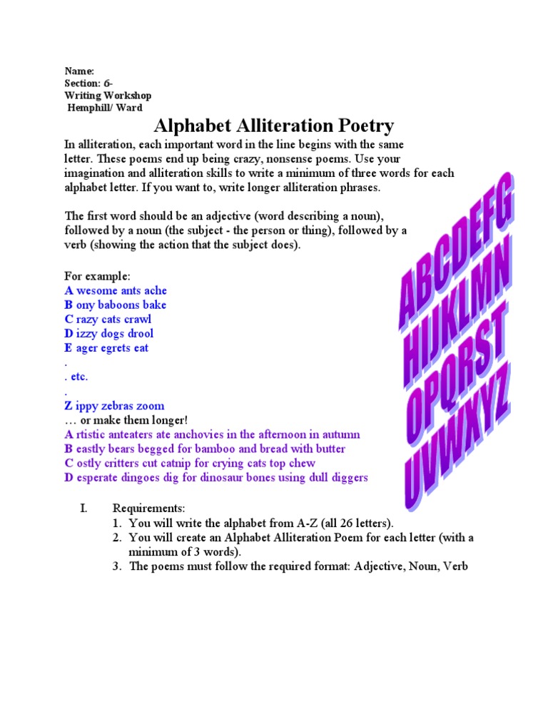 Alliteration Examples In Poetry