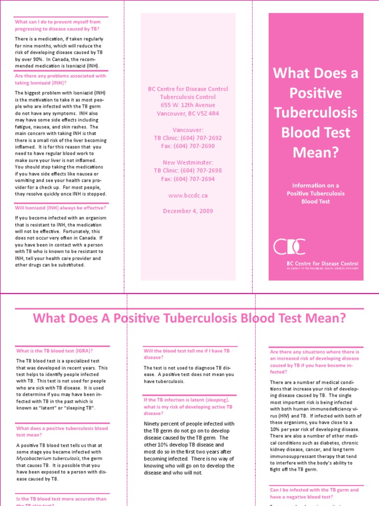 What Does A Positive Tuberculosis Blood Test Mean | PDF | Tuberculosis ...