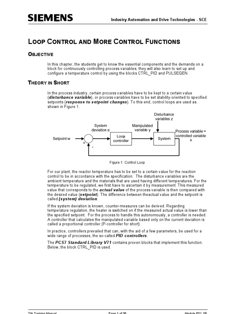 Ep01-06 Control Loop and More Control Functions RC1012 | PDF | Control System | Systems Theory