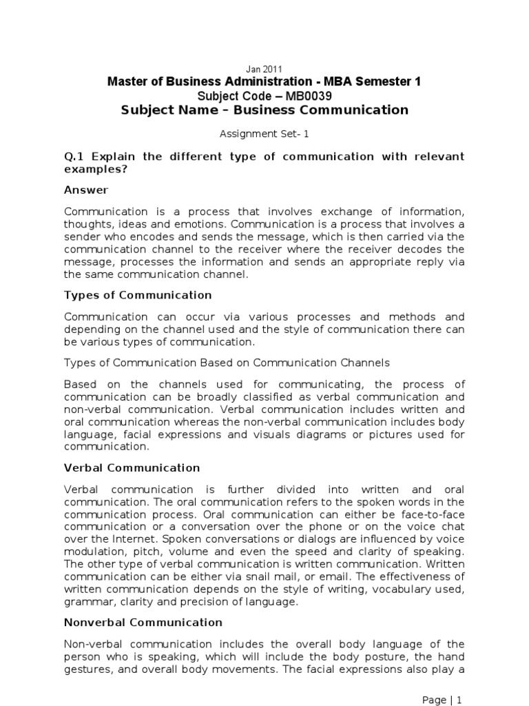 Types of Business Communication Explained | PDF | Nonverbal ...