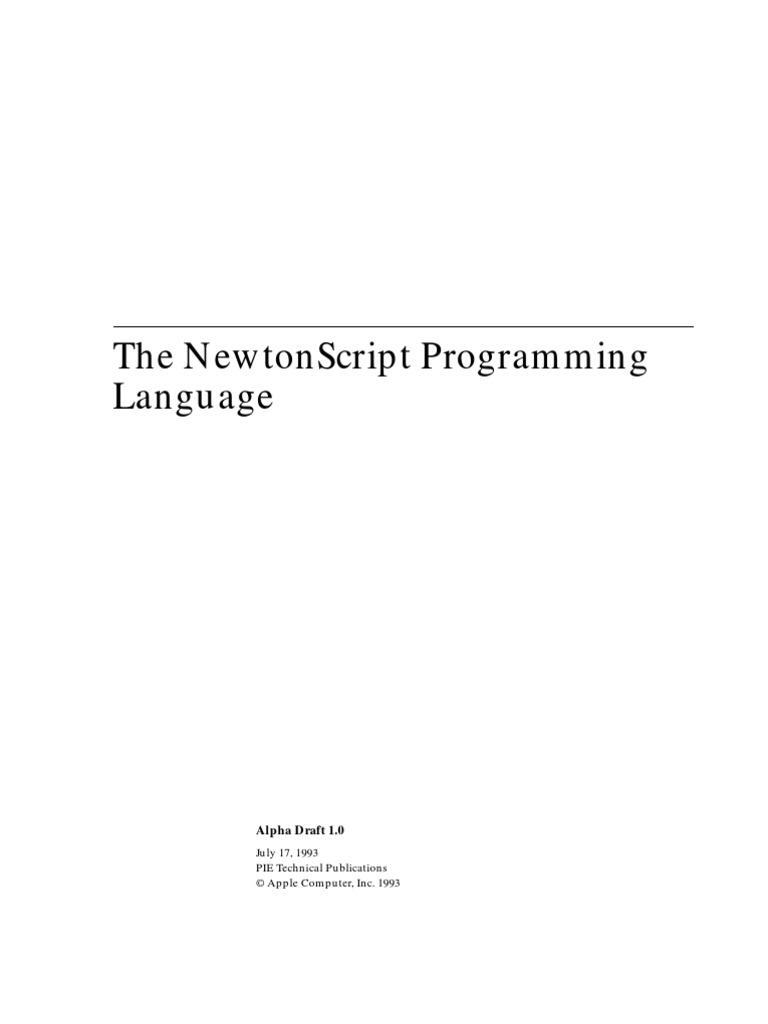 The NewtonScript Programming Language (Alpha Draft 1.0) | PDF | Control Flow | Variable ...