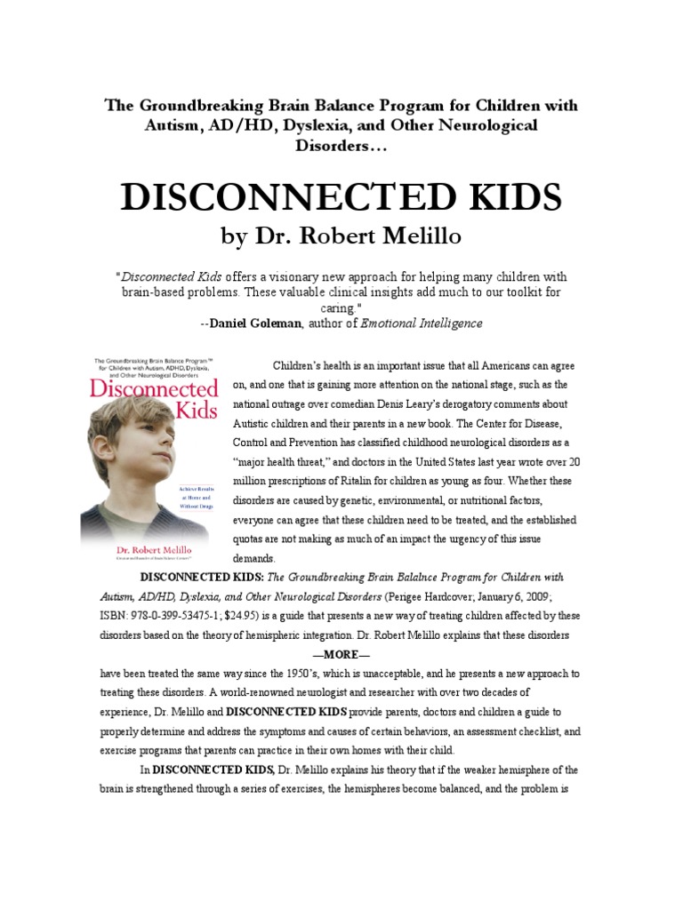 Book Release Disconnected Kids | PDF | Neurology | Autism