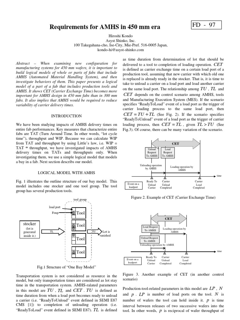 Requirements For AMHS in 450 MM Era | PDF | Wafer (Electronics ...