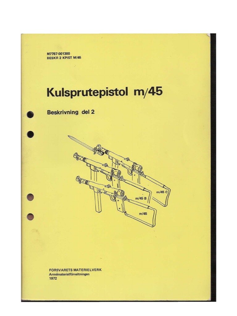 M-45 Armorers Manual Swedish K PDF | PDF