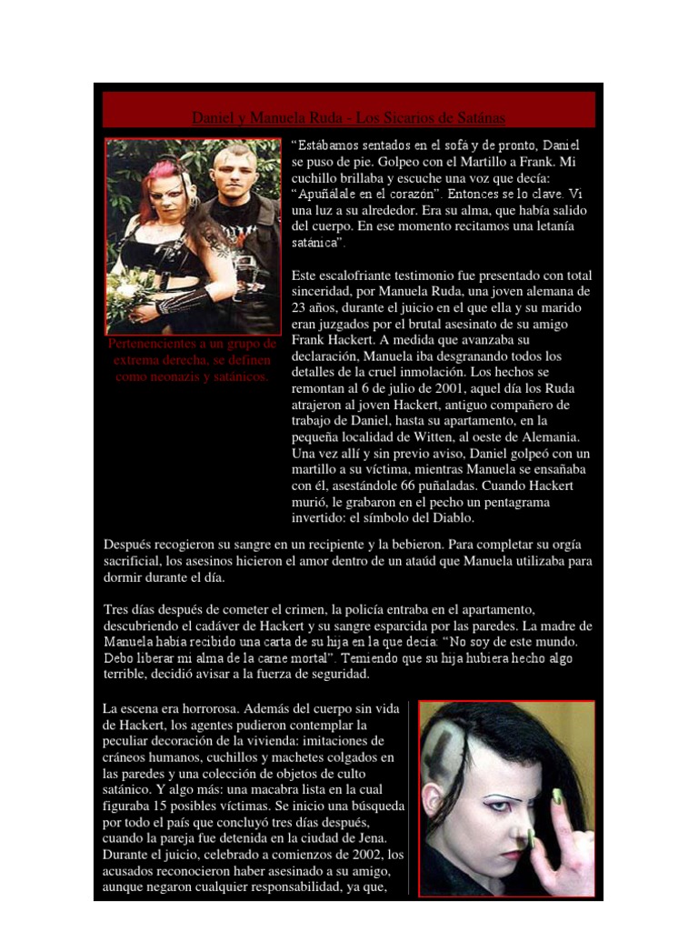 Manuela y Daniel Ruda: Crimen Satánico | PDF | Pena capital | Violencia