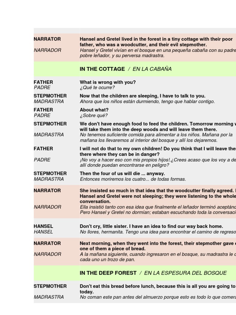 Hansel and Gretel Script