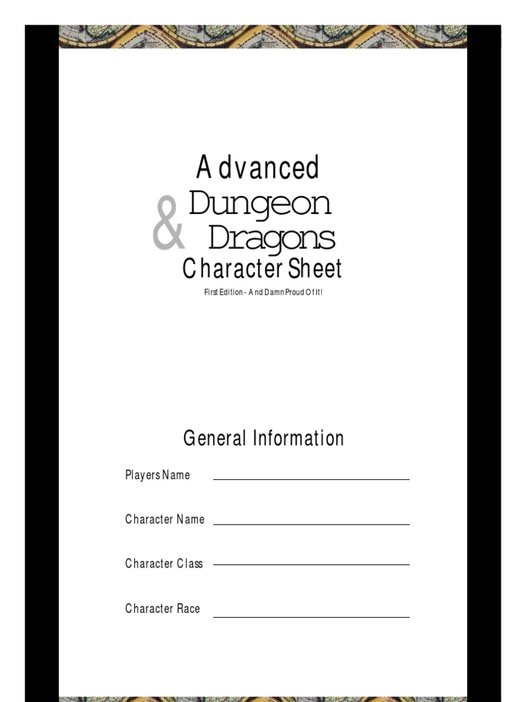 Advanced D&D Character Sheet Guide | PDF | History