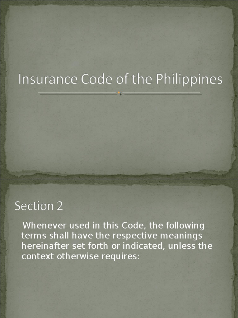 Insurance Code of The Philippines (Various Sections) | PDF | Surety ...