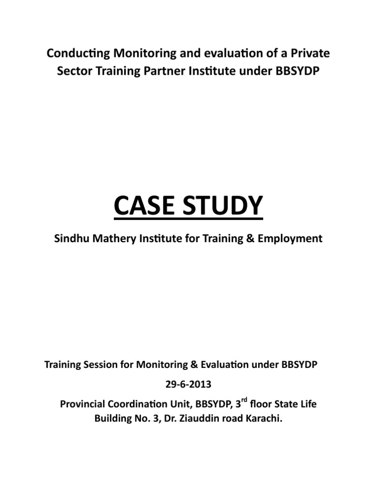 Case Study BBSYDP Training Work Shop 29-6-2013 | PDF