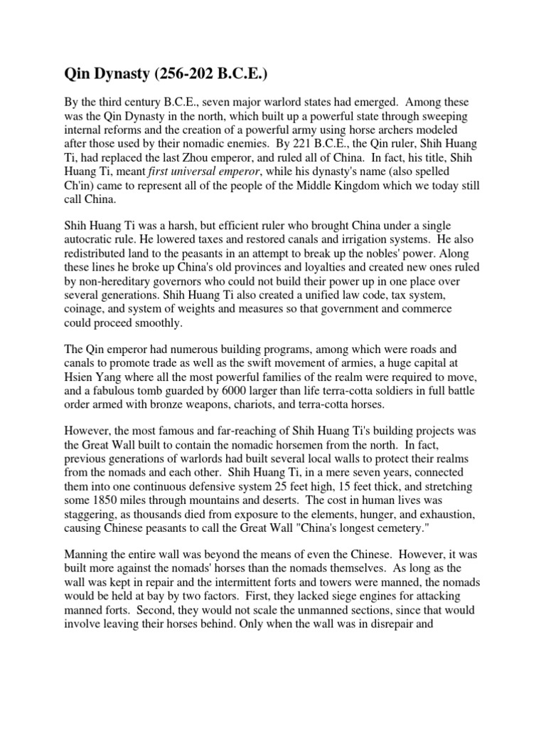 Code of Shih-Huang-Ti (Qin Dynasty) Araling Panlipunan Projects ...