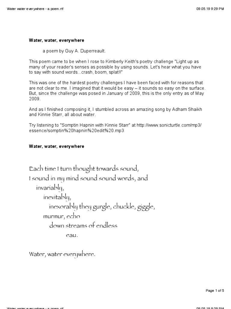 Water Water Everywhere - A Poem | Poetry