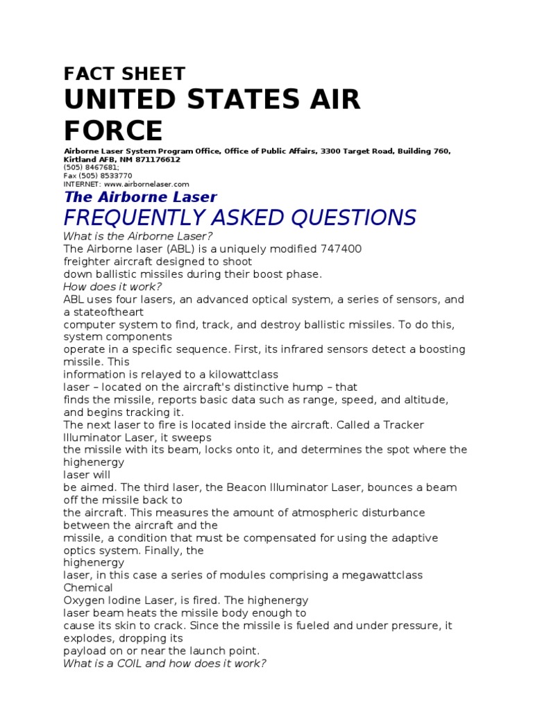 United States Air Force: Frequently Asked Questions | Download Free PDF ...