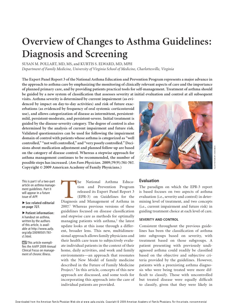 Overview of Changes To Asthma Guidelines: Diagnosis and Screening | PDF
