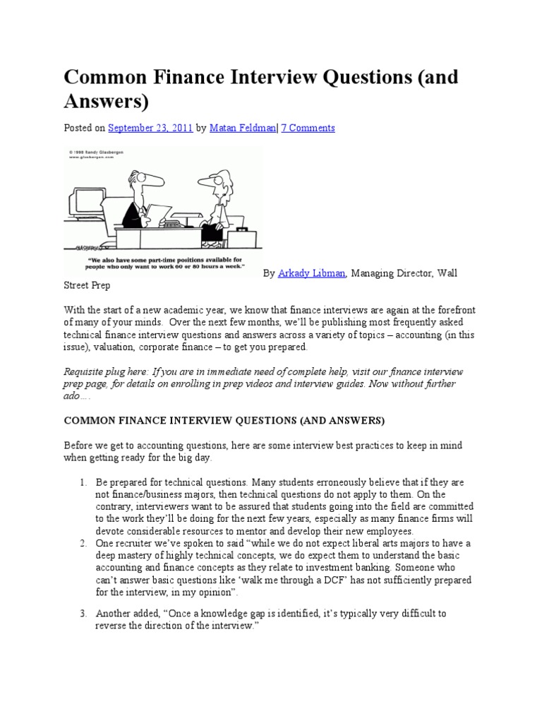 Common Finance Interview Questions | Goodwill (Accounting) | Cash Flow ... Common Finance Interview Questions | Goodwill (Accounting) | Cash Flow ...