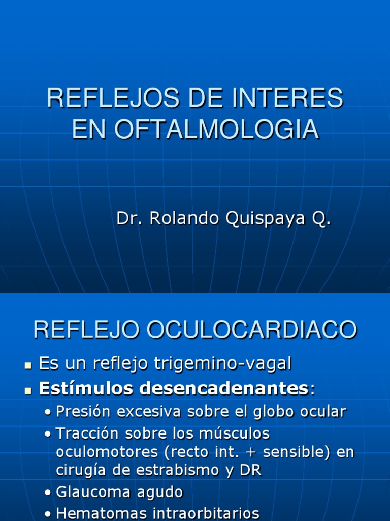 Reflejos de Interes en Oftalmologia | PDF | Ojo humano | Anatomía humana
