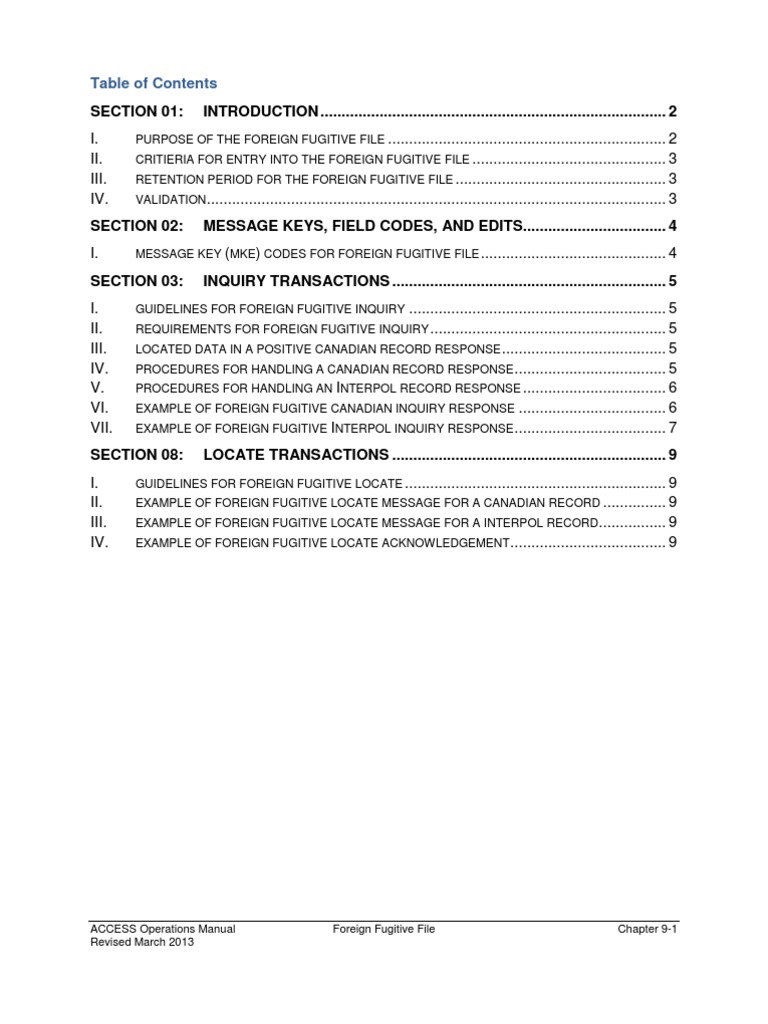 Foreign Fugitive File Procedures | PDF | Arrest Warrant | Arrest