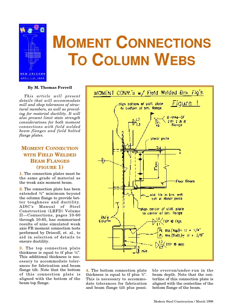 Moment Connections To Column Webs | PDF | Structural Steel | Beam ...