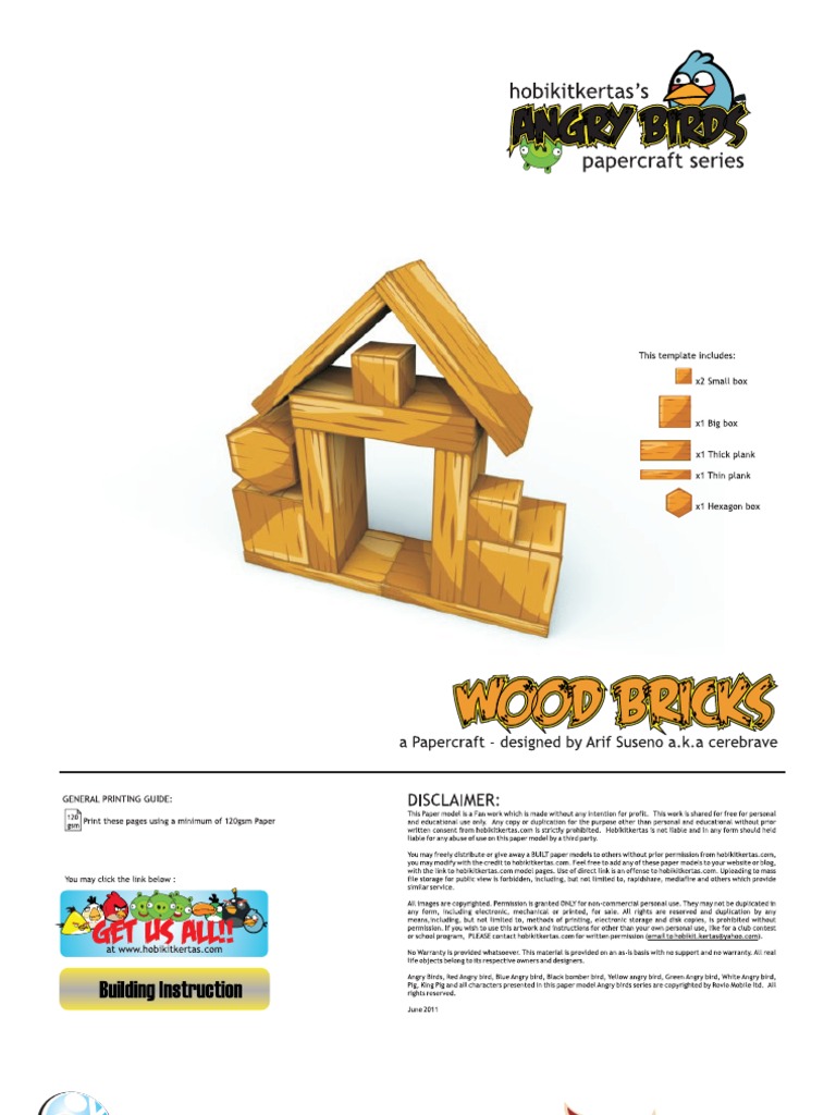 Wood Bricks Angry Birds by Hobikitkertas