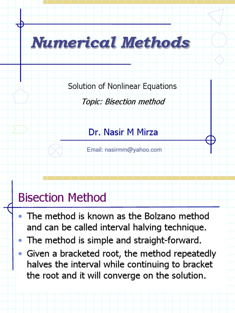 Lec 6 Bisection Method | Numerical Analysis | Mathematical Analysis