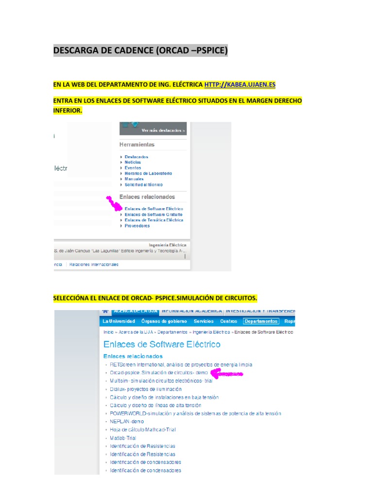 Pasos para Descargar El ORCAD Pspice (Cadence Software) | PDF ...