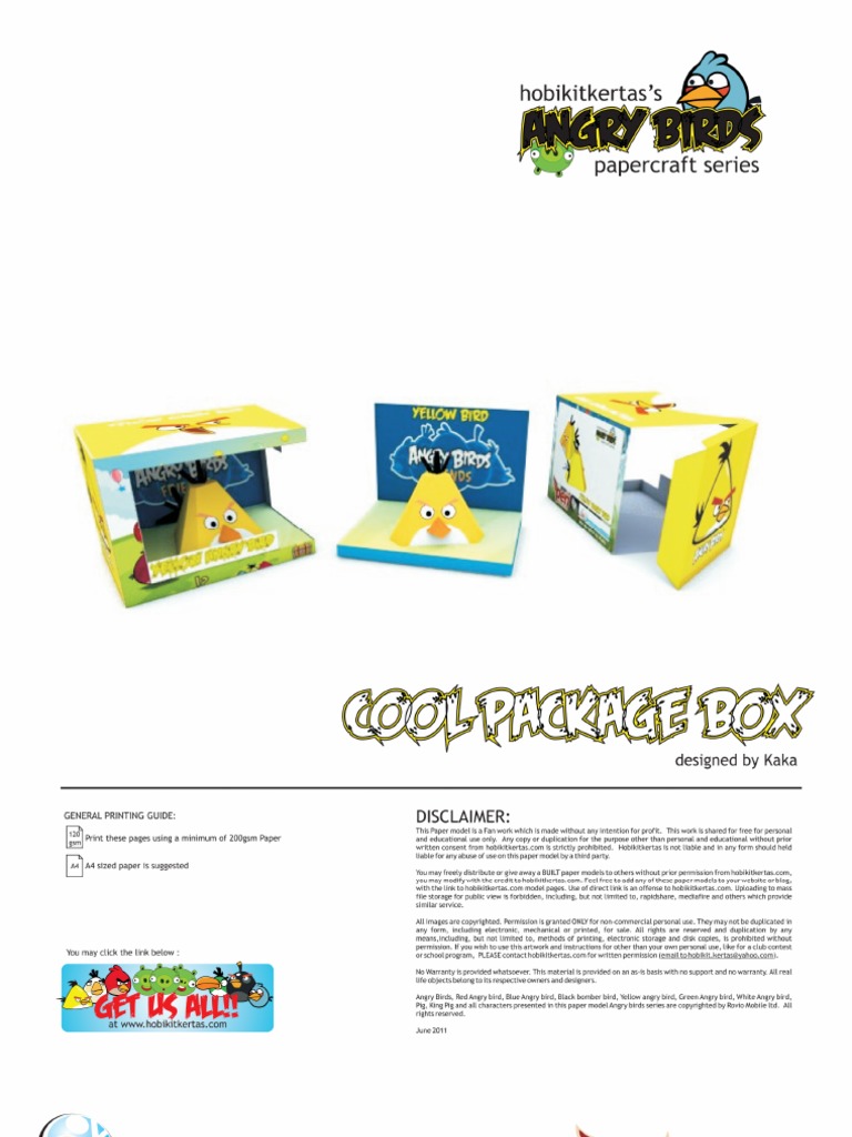 Yellow Bird Box Angry Birds by Hobikitkertas | PDF