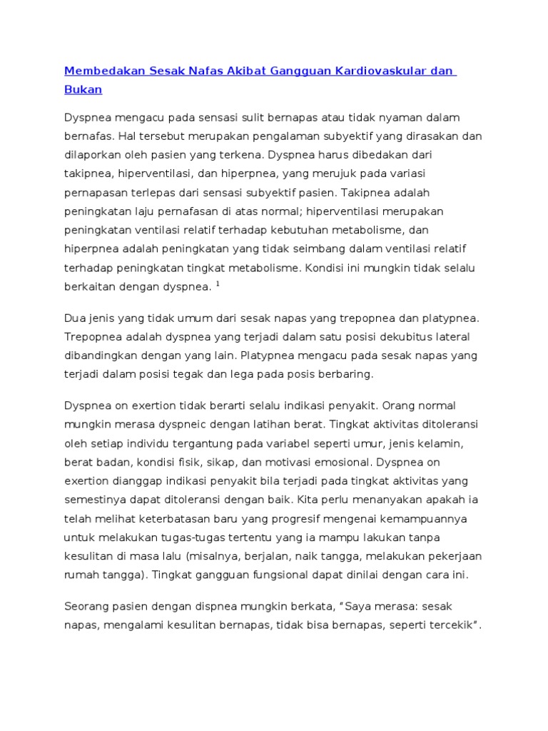 Orthopneu & Paroxysmal Nocturnal Dyspneu | PDF | Gagal Jantung | Paru-paru
